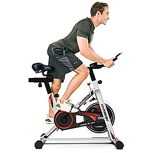 HARISON Exercise Bike Stationary Bikes for Home Use Indoor Cycling Bike with tablet Holder (White+Red)