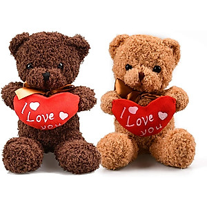 AnSun Teddy Bear 12” Plush Bear I Love You,Stuffed Bear for Girls Kids, Baby Shower/Birthday/Anniversary