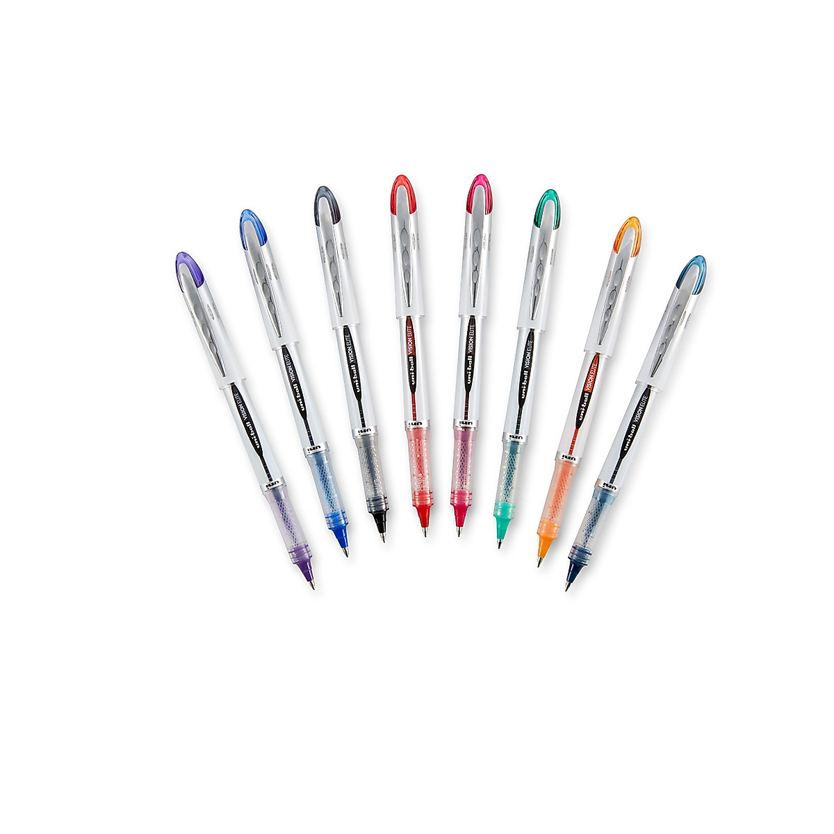 uniball Vision Elite Rollerball Pens with 0.5mm Micro Point Pen Tips, Assorted, 8 Count - Uni-Super Ink is Smooth, Vibrant, and Protects Against Water, Fading, and Fraud