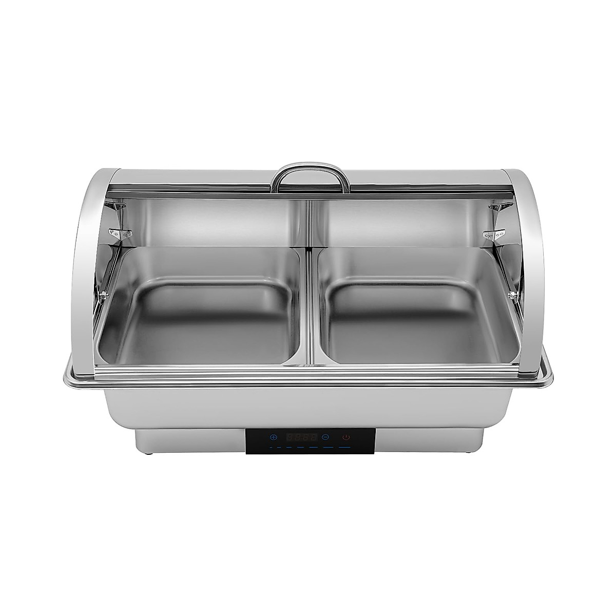 Electric Chafing Dish,Flip Top Chafing Dish,Dual Compartment Chafing Dish,Stainless Steel Electric Chafing Dis,for Parties,Wedding Brunches,Picnics,Buffets