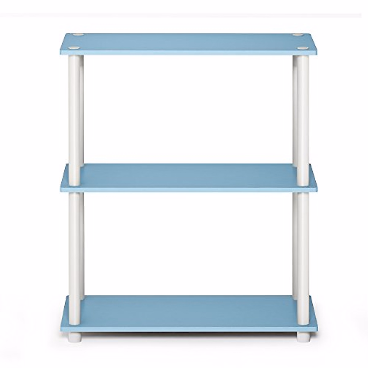 Furinno Turn-N-Tube 3-Tier Compact Multipurpose Shelf Display Rack, Light Blue/White