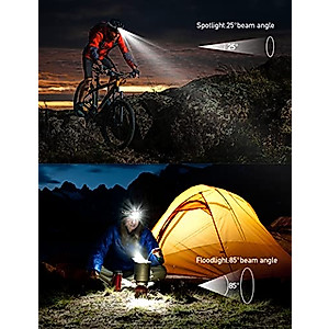 PLUSINTO 9 LED Headlamp 2000 Lumens 2 Pack, Super Bright Head Lamp with 6 AAA Batteries, 6 Modes, Lightweight and Adjustable, IPX5 Waterproof Headlight for Kids Adults Camping, Outdoor, Running