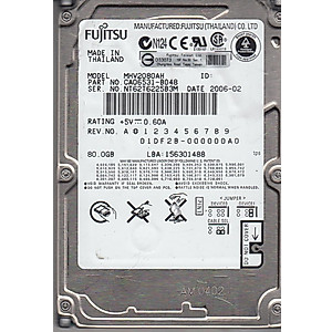 Fujitsu MHV2080AH 80GB UDMA/100 5400RPM 8MB 2.5" IDE Hard Drive
