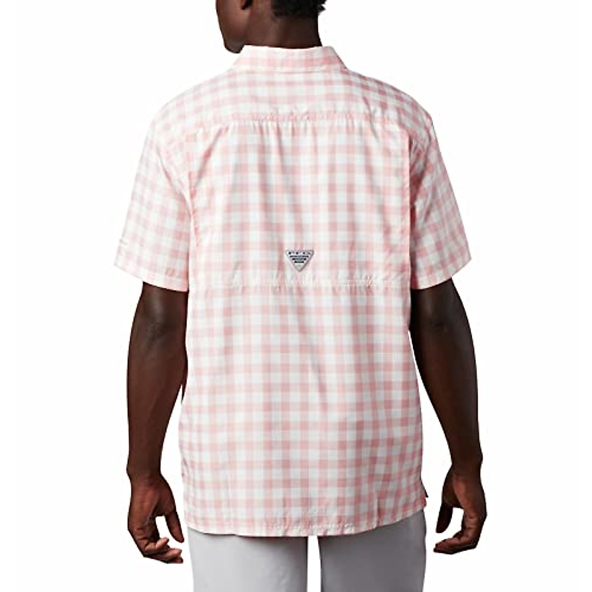 Columbia Men's Super Slack Tide Camp Shirt, Sorbet Palaka Plaid, Large