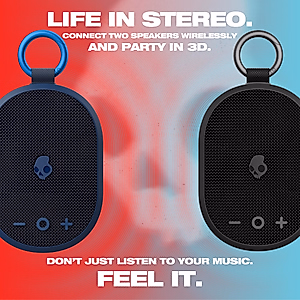 Skullcandy Kilo Wireless Bluetooth Speaker - IPX7 Waterproof Mini Bluetooth Speaker with 24 Hour Battery, Downward Firing Passive Radiator, and True Wireless Pairing - Perfect for Outdoor