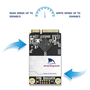 mSATA SSD 256GB SHARKSPEED Plus Internal Mini SATA SSD Drive 3D NAND Solid State Drive for Mini PC Notebooks Tablets PC(mSATA 256GB)