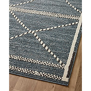 Loloi II Fabian Collection FAB-01 Denim/Charcoal 4'-0" x 6'-0" Accent Rug