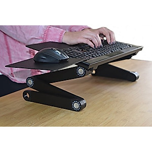 WorkEZ Keyboard and Mouse Tray ergonomic on-desk riser stand adjustable height angle negative tilt Raise computer keyboards to Standing Height sit stand-up standing accessories lift black