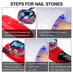 Nail Art 8ml/One Jar of Wipe-Off Rhinestone Glue Gel Adhesive Resin Gem Jewelry Diamond Polish Clear Decoration with Pen Tools (LED Light Cure Needed) Thicker&More Sticky Than Others