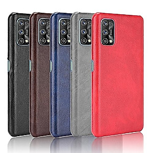 Phone Case for Realme 7 Pro Case, [PU Leather]+[Hard Plastic] for Realme 7 Pro Protector Case, Non-Slip Shockproof for Realme 7 Pro Phone Cover Brown