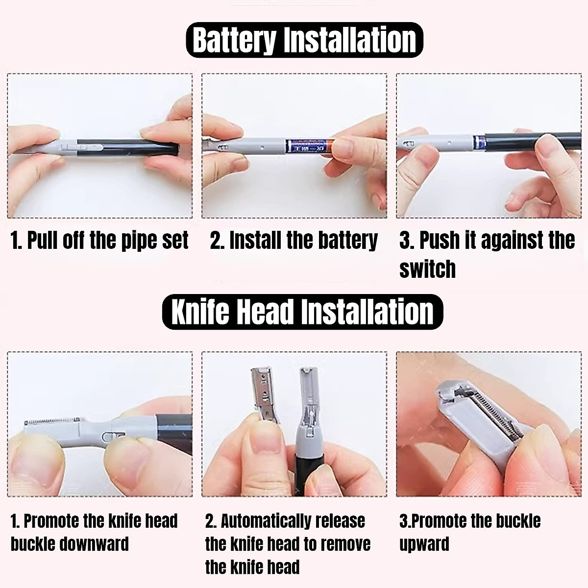 Eyebrow Razor, Facial Razor for Women, Eyebrow Trimmer, Eye Brow Razors for Women Face Razors Electric Eyebrows Shaver Facial Hair Trimmer Eyebrow Remover with Attachments Hair Razor for Eyebrow