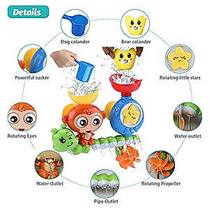 Bath Toys for Toddlers 1-3 Age 1 2 3 4 Year Old Boys Girls Toddler Bath Tub Toys for Kids Baby Infant Water Bath Tub Toys