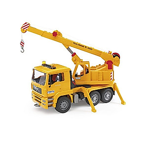 Bruder 02754 Man Crane, 1:16 Scale Toy Truck for Construction Pretend Play