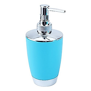 Yosoo 6 Pcs Plastic Bathroom Accessory Set Luxury Bath Accessories Bath Set Lotion Bottles, Toothbrush Holder, Tooth Mug, Dish, Toilet Brush, Trash Can (Blue)