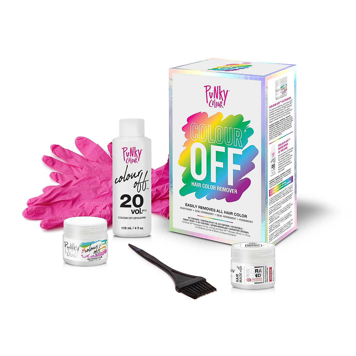 Punky Colour Off Hair Dye Remover Kit, Safely Removes Temporary, Semi-Permanent, Demi-Permanent, and Permanent Hair Colors, Easy and Gentle Hair Color Removal Solution