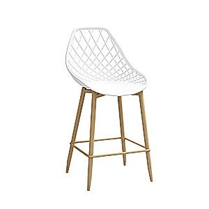 Jamesdar Camber Counter Chair (Set of 2), White/Natural
