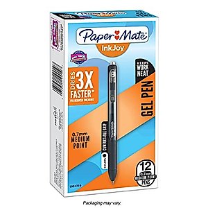 Paper Mate InkJoy Gel Pens, Medium Point, Black, 12 Count - 1951719