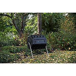 FCMP Outdoor IM4000 Dual Chamber Tumbling Composter (Black)