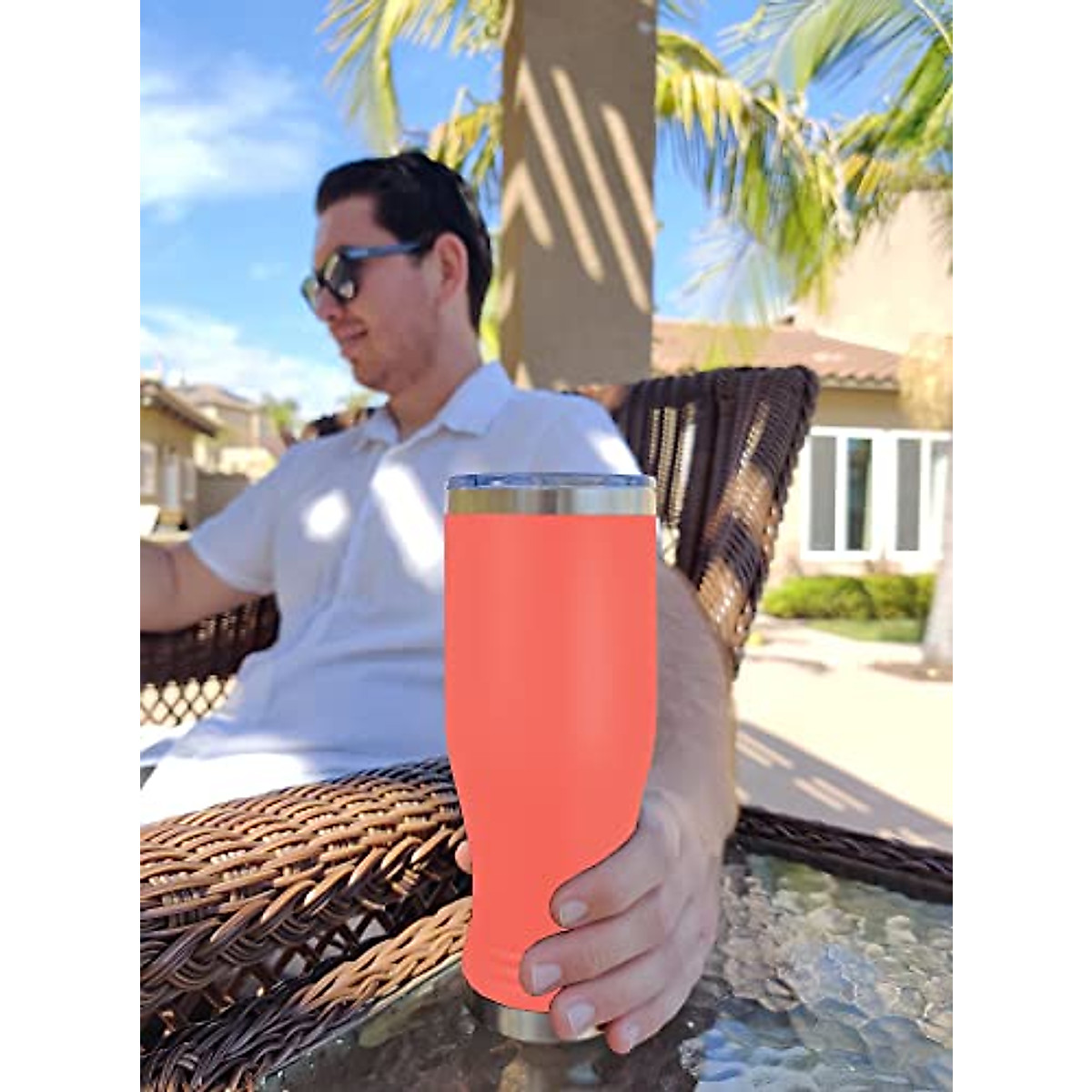 LaserGram 20oz Vacuum Insulated Pilsner Mug, NP Nurse Practitioner, Personalized Engraving Included (Coral)