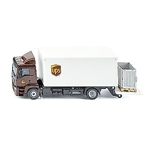 Man Tractor Truck Brown with Box Body and Tail Lift UPS 1/50 Diecast Model by Siku SK1997