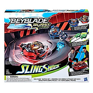 BEYBLADE Burst Turbo Slingshock Rail Rush Battle Set - Complete Set Burst Beystadium, Battling Tops, and Launchers (Amazon Exclusive)
