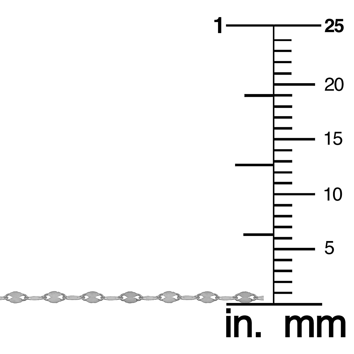 Kooljewelry 14k White Gold 1.2 mm Mirror Flat Link Chain Necklace