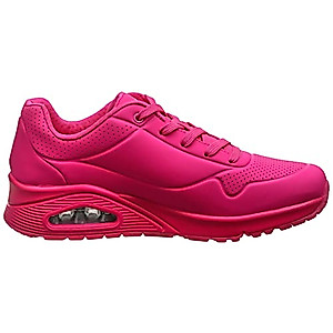 Skechers womens Skecher Street Women's Uno - Night Shades Sneaker, Pink Hot Pink Durabuck Htpk, 7.5 US