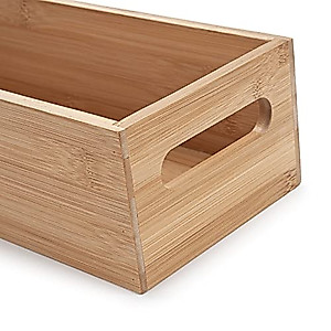 Bathroom Basket, 15 x 6 x 4 inch Toilet Paper Storage, Wood Basket Tray Organizer for Bathroom Vanity Counter Toilet Tank Topper