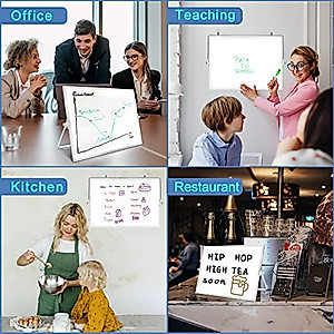 Weekly Dry Erase Board, White Board Dry Erase 16"X12", Double-Sided Magnetic Whiteboard Dry Erase Calendar with Stand for Wall and Desktop, Portable Calendar Whiteboard for Drawing, Writing, Planning