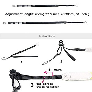CHMETE Camera Neck Strap/Thin Camera Strap or Binoculars Strap Black