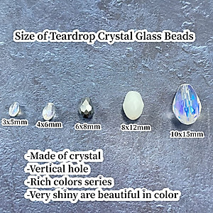 Honkoolly 60pcs Teardrop Crystal Glass Beads 8x12mm Vertical Hole Faceted Glass Teardrop Spacer Beads for Bracelets Necklace Earring DIY Jewelry Making Craft(Mix Colors Series)