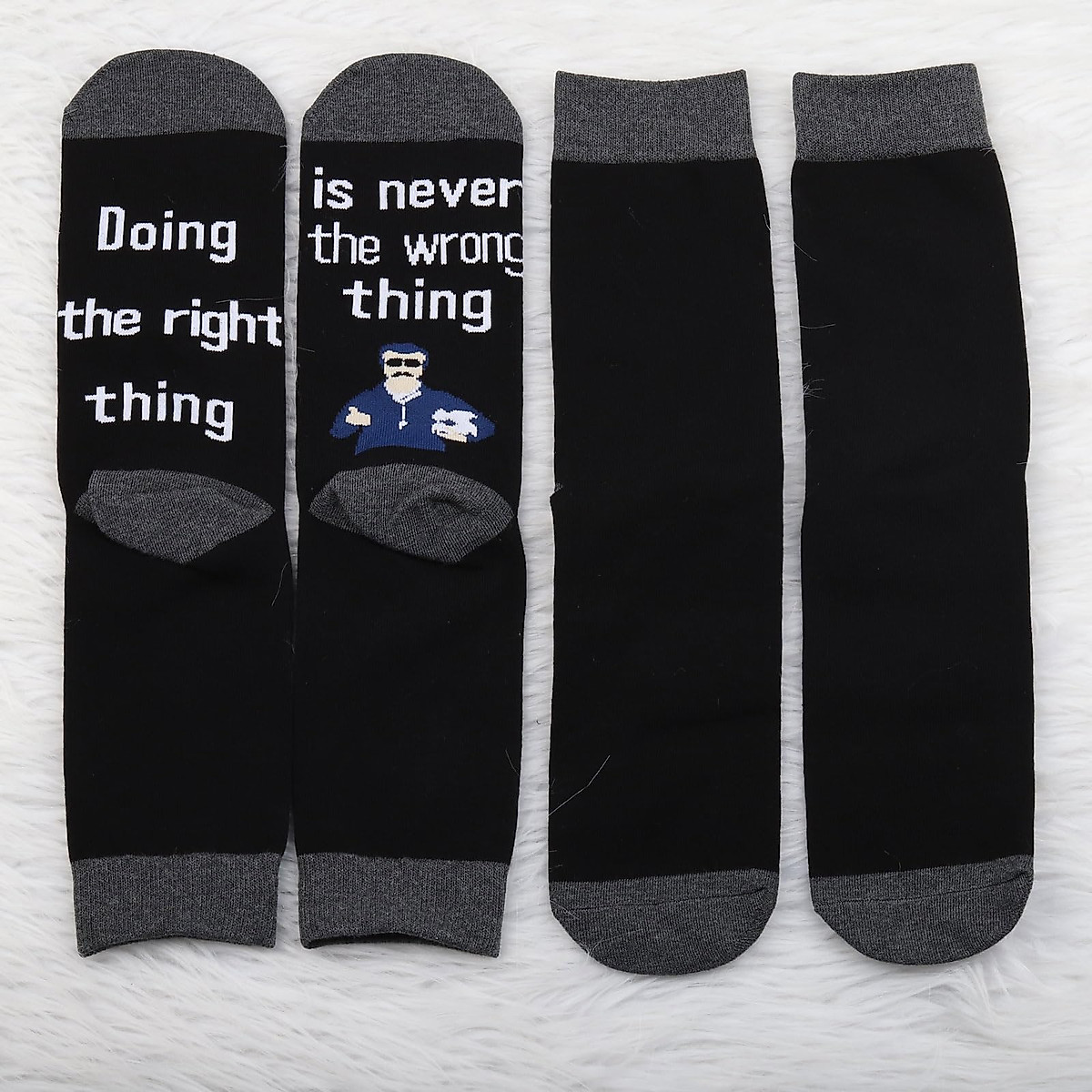 PXTIDY 2 Pairs Ted Coach Sock Tv Show Lover Gift Soccer Fan Motivational Quote Tv Show Lasso Socks (never the wrong S)