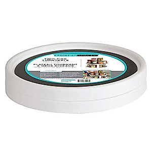 Kitchen Spaces Two-Tier Non-Skid Lazy Susan, Pantry and Cabinet Turntable Organizer, Multiple Level, Gray