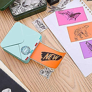 Phomemo M02S Pocket Printer- Mini Bluetooth Thermal Printer with 3 Rolls White Sticker Paper, Compatible with iOS + Android for Learning Assistance, Study Notes, Journal, Fun, Work, Cyan