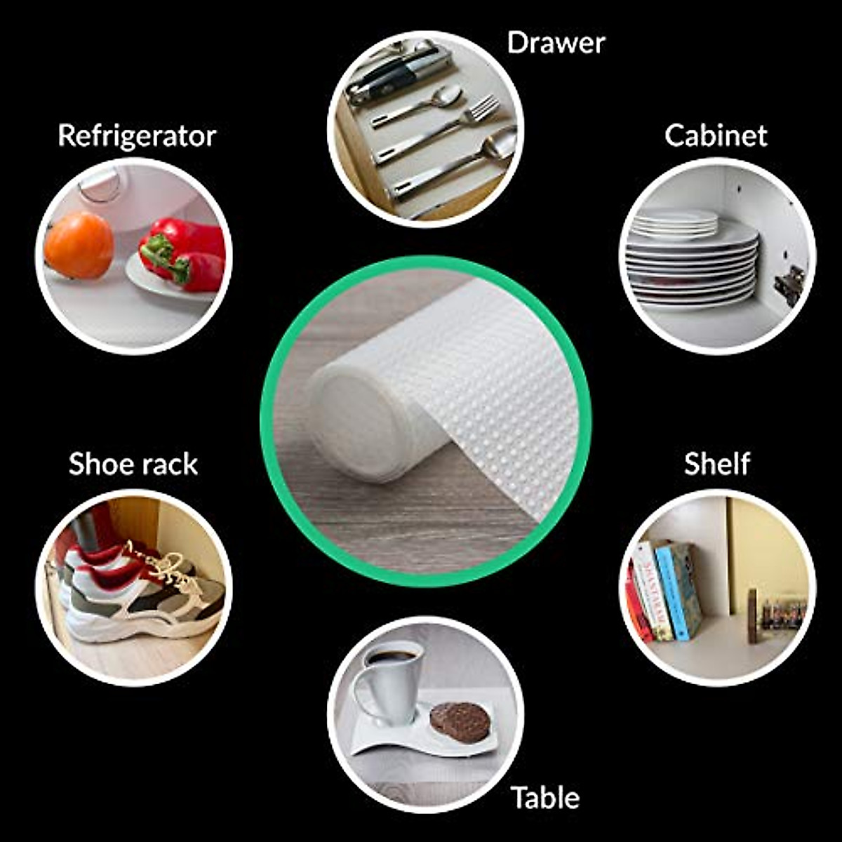 N/A HomePro Shelf Liner 17.5 Inch x 20 FT, EVA Waterproof Non-Slip Kitchen Liner, Cabinet Liner, Drawer Mat for Kitchen Cabinets, Storage, Shelves, Shoe Rack, Washable Refrigerator Mat