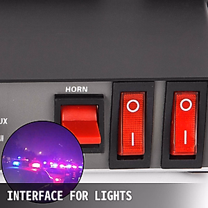 200W Siren Bundle 8 Tones Emergency Warning Siren with PA Speaker MIC System Vehicle Siren Box Fit for Police, Ambulance, Fire Fighting and Engineer Vehicles