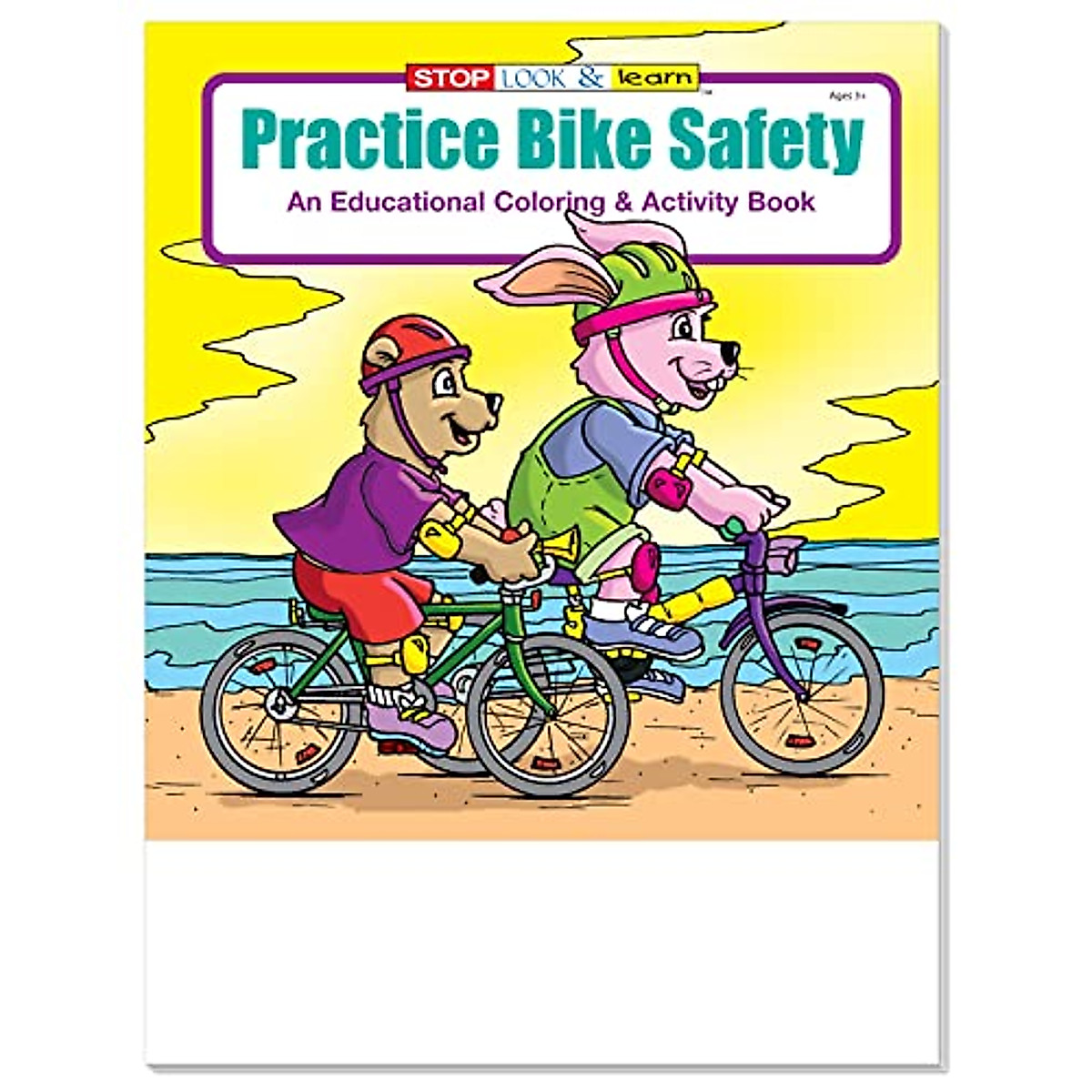ZOCO - Bike Safety - Educational Coloring Books (50 Bulk Pack, Without Crayons) - Bicycle Rules, Road, Helmet Safety - Games, Puzzles, Activities for Kids
