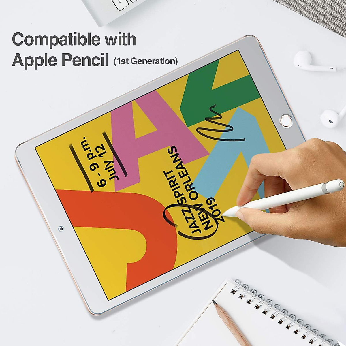 ProCase Privacy Screen Protector for 10.2 iPad 9th 8th 7th 2021 2020 2019, Anti-Spy Anti-Scratch Tempered Glass Film Guard -1 Pack