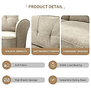 SILKIR Couches for Living Room,78 Inches Comfy Sofa Sofa for Living Room 3 Person Couch for Living Room,Office,and Apartment,Beige