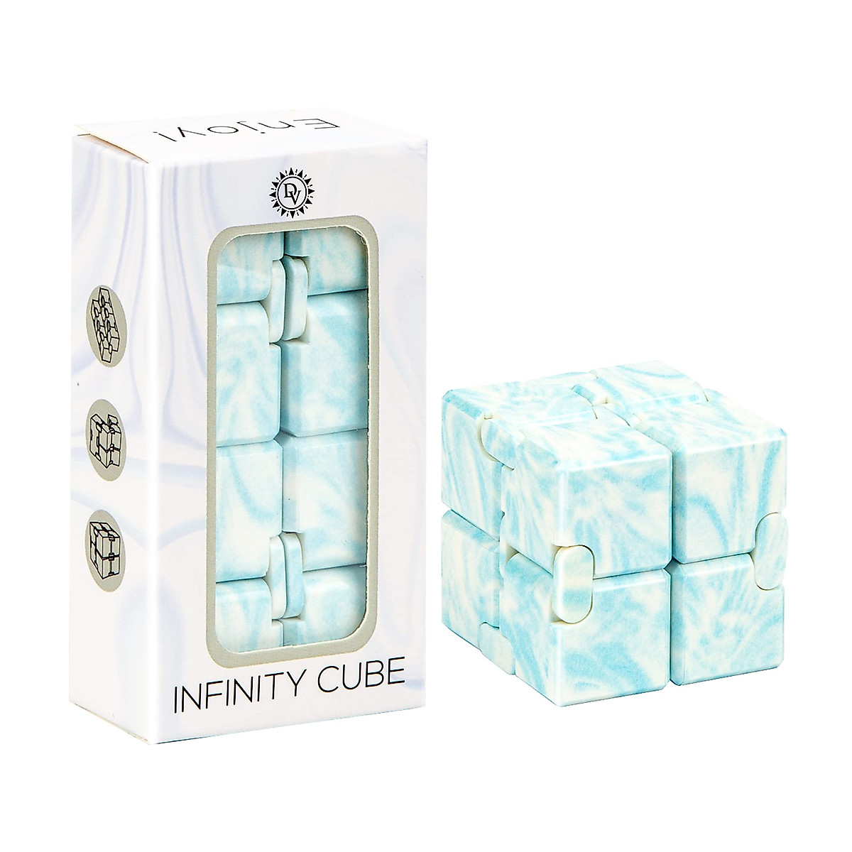 Daily Vibrations Infinity Cubes, Durable Stress Relieving Blue Fidget Toy, Stress and Anxiety Relief Fidget Cube, Relaxing Hand-Held Fidget Toys for Adults and Kids
