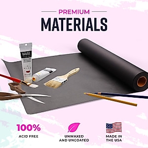Black Kraft Arts and Crafts Paper Roll - 18 inches by 100 Feet (1200 Inch) - Ideal for Paints, Wall Art, Easel Paper, Fadeless Bulletin Board Paper, Gift Wrapping Paper and Kids Crafts - Made in USA