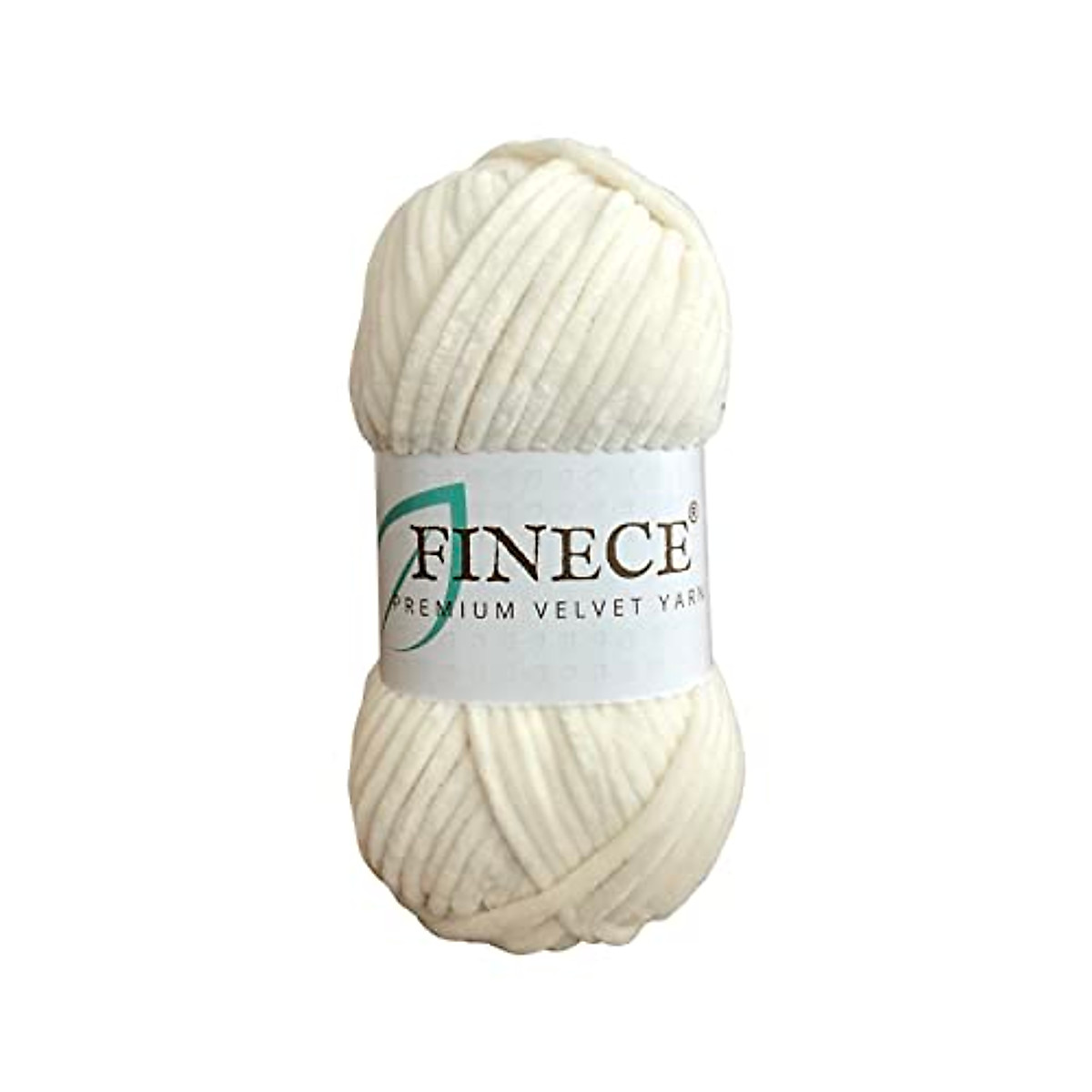 FINECE Soft Velvet Yarn Chenille Yarn for Crocheting Baby Blanket Yarn for Knitting 100 gr (132 yds) Fancy Yarn for Crochet Weaving Craft Amigurumi Yarn (1 Skein, 2020-Cream)