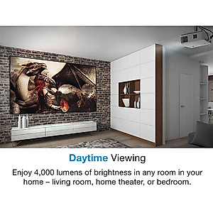 Optoma UHD38 Bright, True 4K UHD Gaming Projector | 4000 Lumens | 4.2ms Response Time at 1080p with Enhanced Gaming Mode | Lowest Input Lag on 4K Projector | 240Hz Refresh Rate | HDR10 & HLG