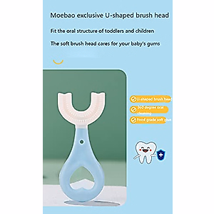 ZPC 2 Pieces of Children's toothbrushes Full Round Children's U-Shaped Toothbrush 360° Oral Cleaning Design for Toddlers and Children Soft Manual Training Toothbrush for 2-6 Years Old Children