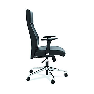 HON Define Executive Leather Chair - High-Back Office Chair for Computer Desk, Black (HVL108)