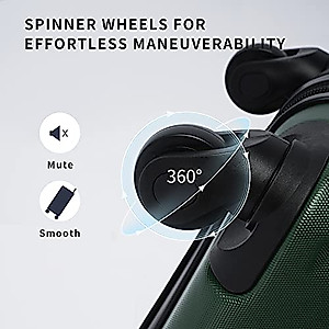 Merax Luggage Expandable Lightweight Spinner Suitcase with Corner Guards (Green1), 3-Piece Set (20/24/28)