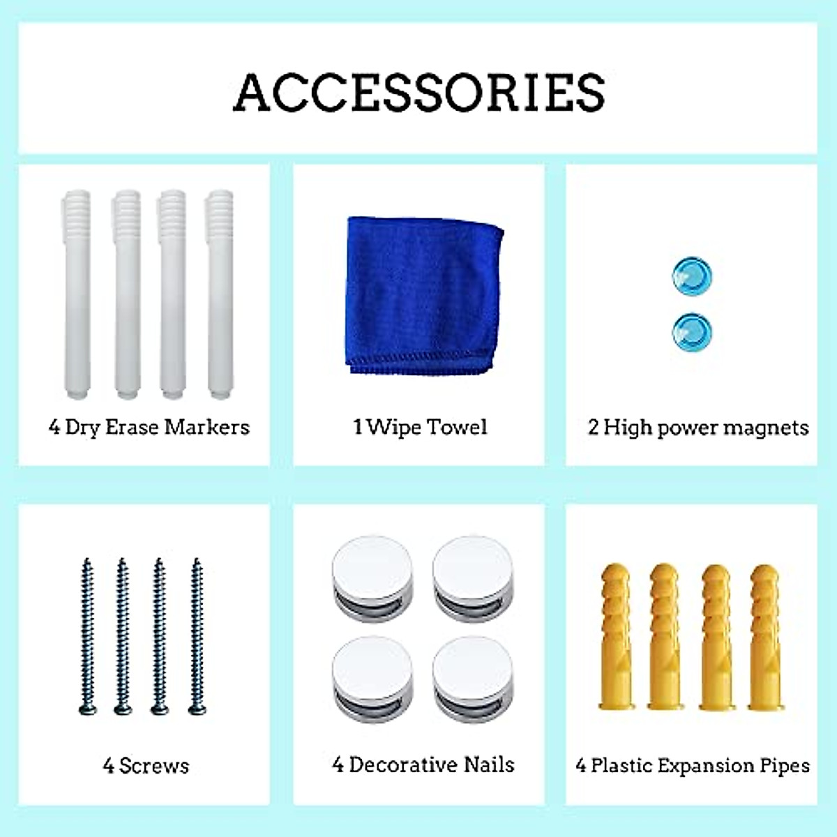 DEVELOP Magnetic Black Glass Dry Erase Board, 47.2 x 31.5 Inches, Frameless Wall Mounted Writing Glass Whiteboard with 4 Markers, 2 Magnets, 1 Eraser