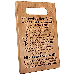MY-ALVVAYS Retirement Gifts for Women Men, Going Away Gifts, Retired Gifts, Recipe Cutting Board Gift, 7"x11", Double-Sided Use -059