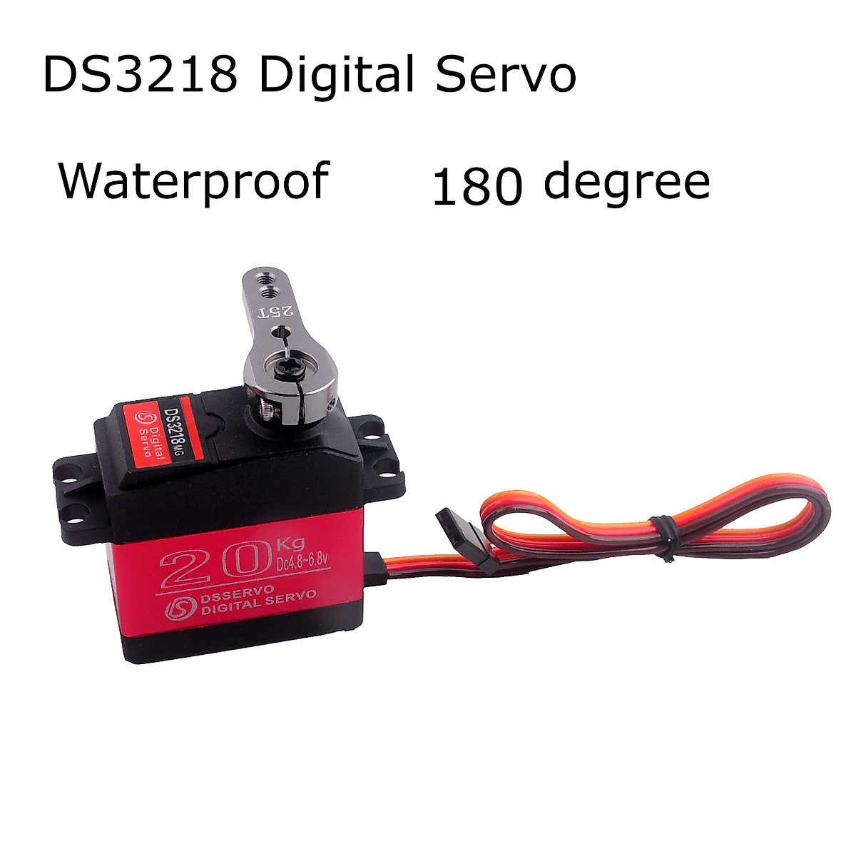 4 Sets DS3218 Update servo 20KG Full Metal Gear 25T Servo Arm Digital Servo Waterproof for Mechanical arm Fittings Baja Cars RC Cars,Control Angle 180