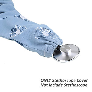 Stethoscope Cover Scrunchie with Elastic Bottom Snaps Protect Bare Neck & Tubing for Nurse Doctor